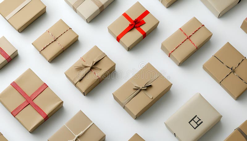 Set of Parcels with Different Packaging Symbols on White Background ...