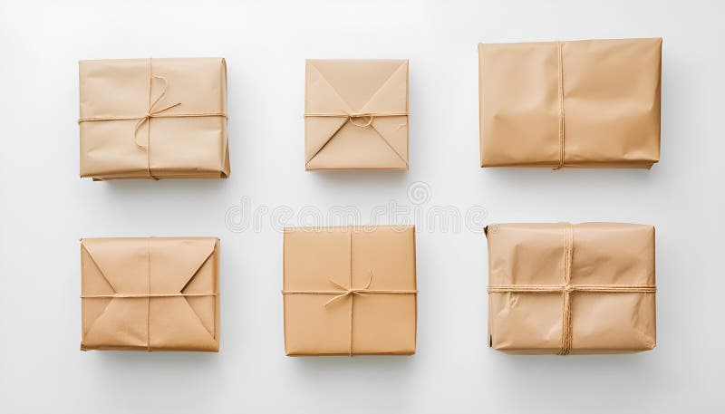 Set of Parcels with Different Packaging Symbols on White Background ...