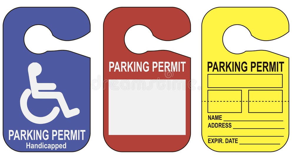 Set parking permits stock vector. Illustration of floor - 36056800