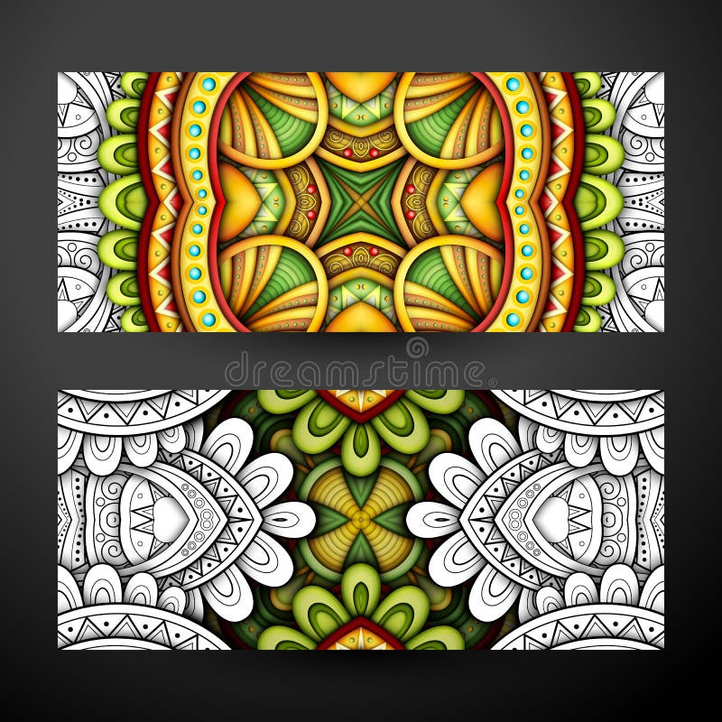 Set of Partially Colored Banners, Web Design Element Stock Vector ...