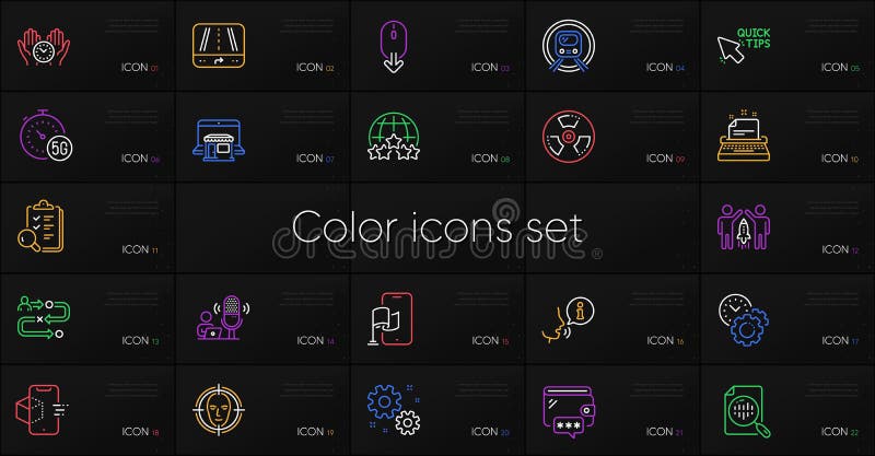 Set of Partnership, Journey Path and Work Line Icons. for Design ...