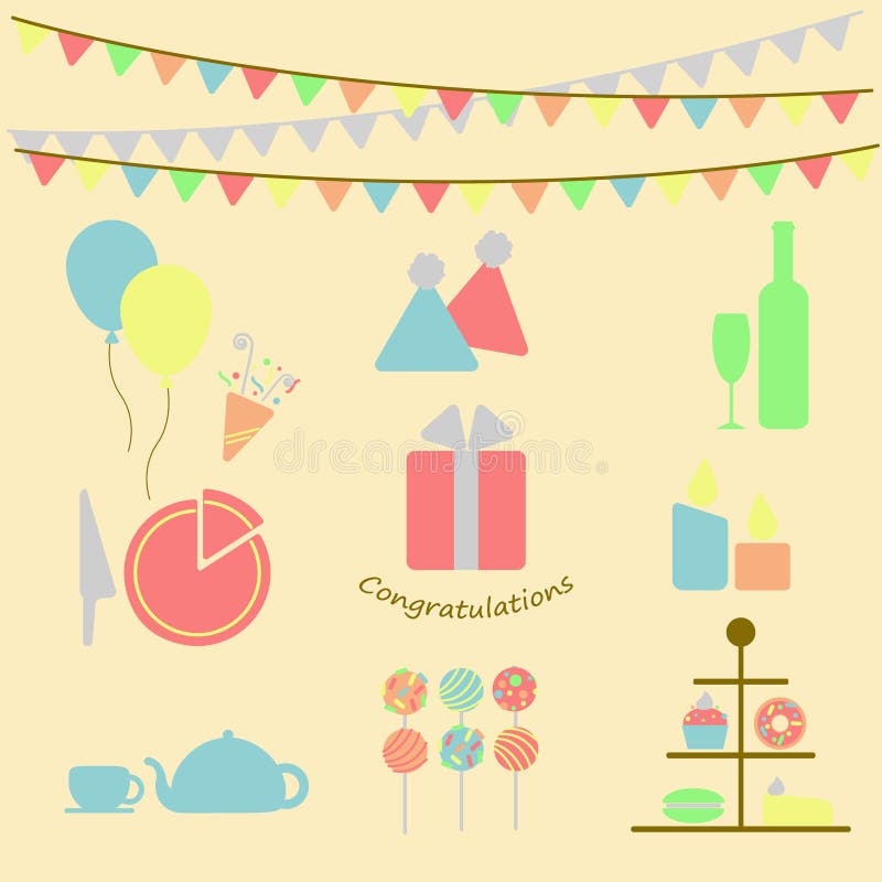 Set of party elements stock vector. Illustration of dots - 72351009