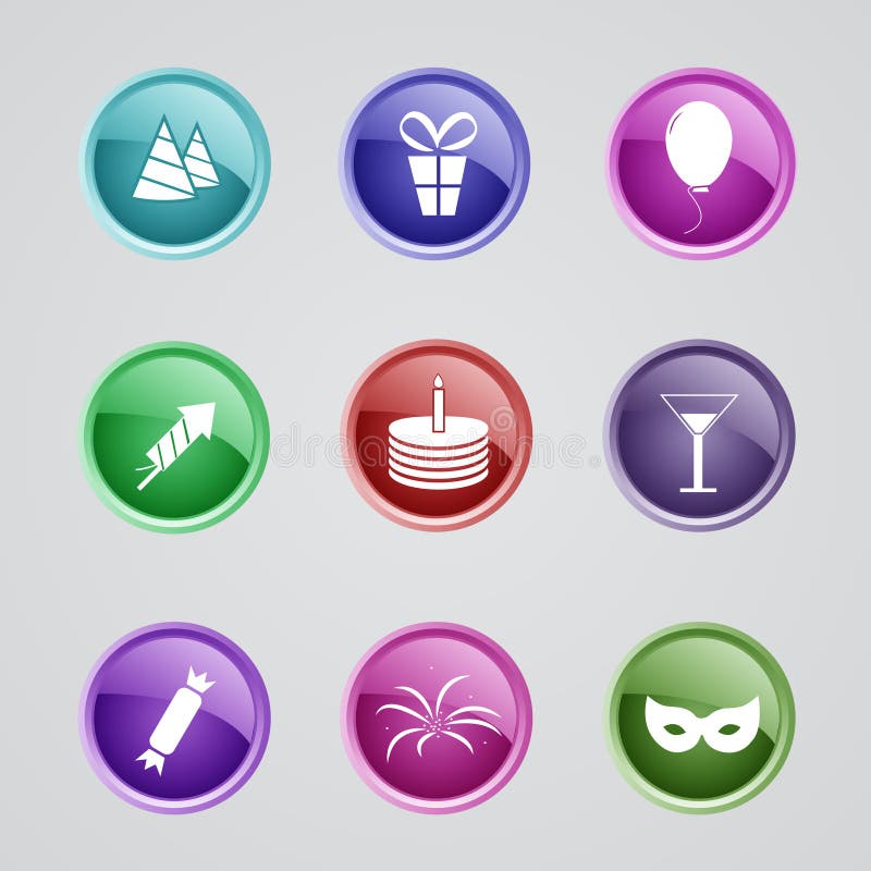 Set of party icons stock vector. Illustration of eveningparty - 32688306