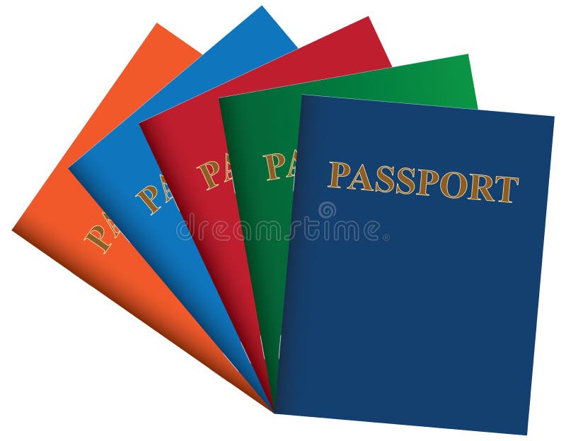 Set of passports stock vector. Illustration of airport - 128732945