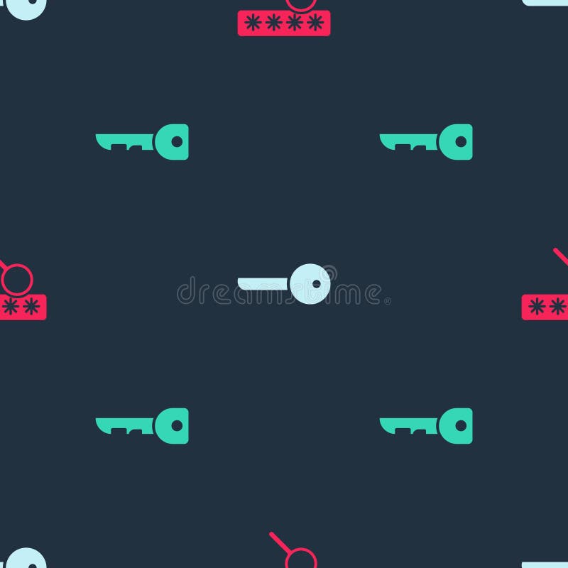 Set Password Protection, Key and on Seamless Pattern. Vector Stock ...