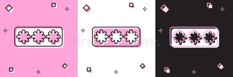 Set Password Protection and Safety Access Icon Isolated on Pink and ...