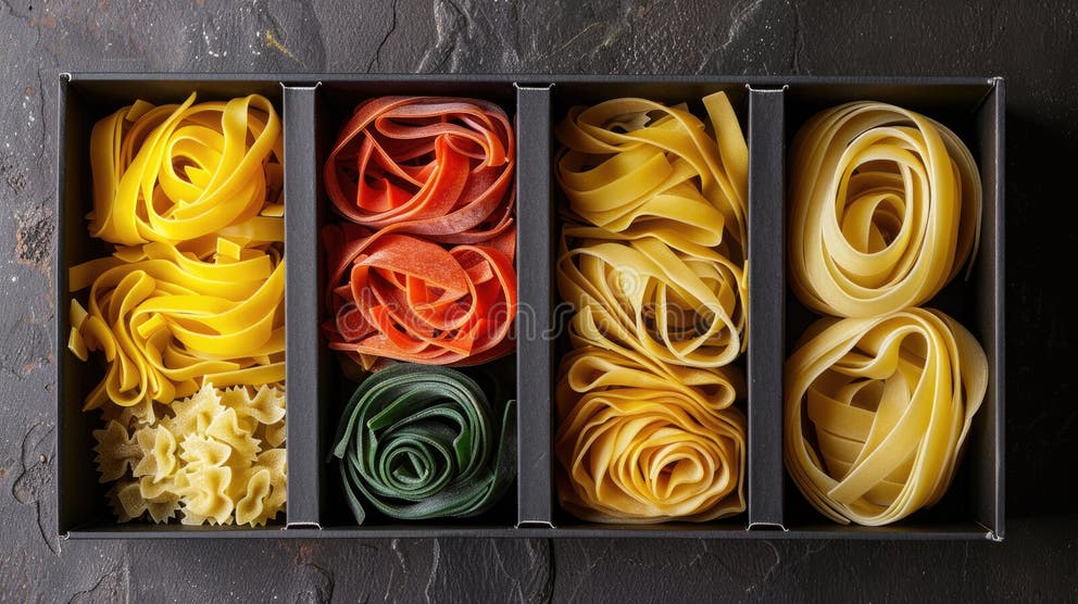 A set of pasta in a box stock illustration. Illustration of healthful ...