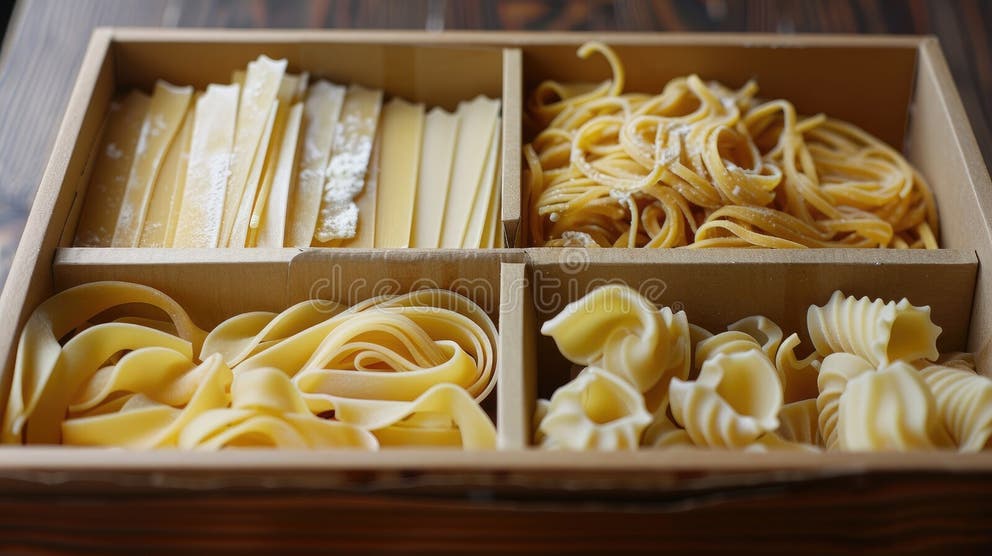 A set of pasta in a box stock illustration. Illustration of foodstuff ...