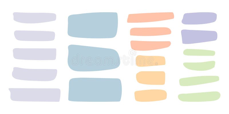 Set of Pastel Abstract Shapes, Place for Text. Simple Vector Freeforms ...
