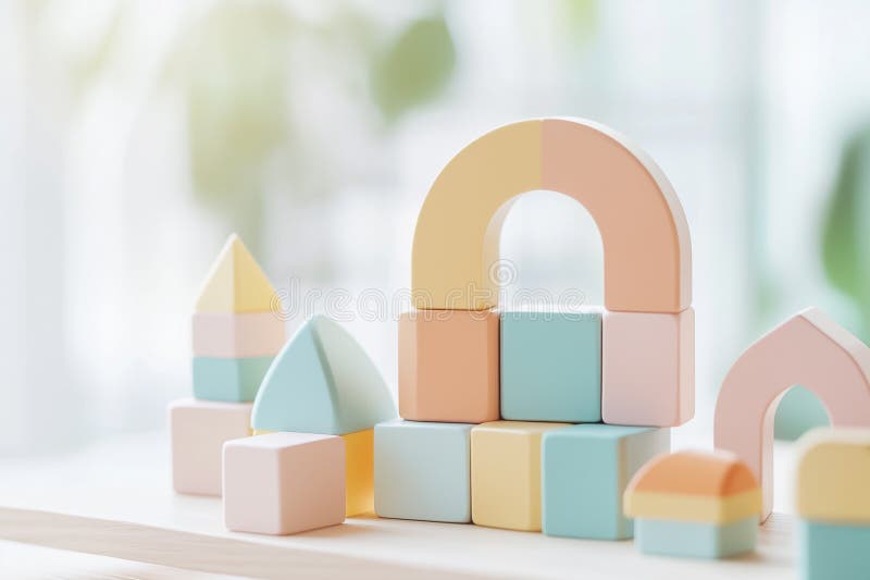 A Set of Pastel-colored Alphabet Blocks Arranged Artistically on a ...