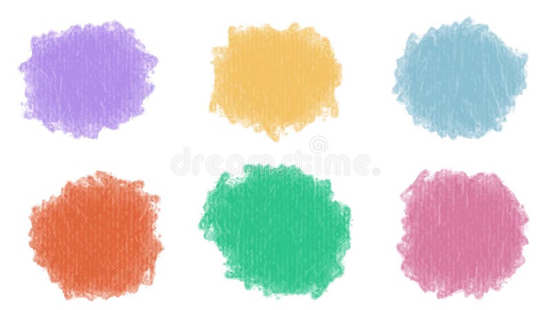 Set of Pastel Colorful Spot Watercolor Brush Isolate on White, Vector ...
