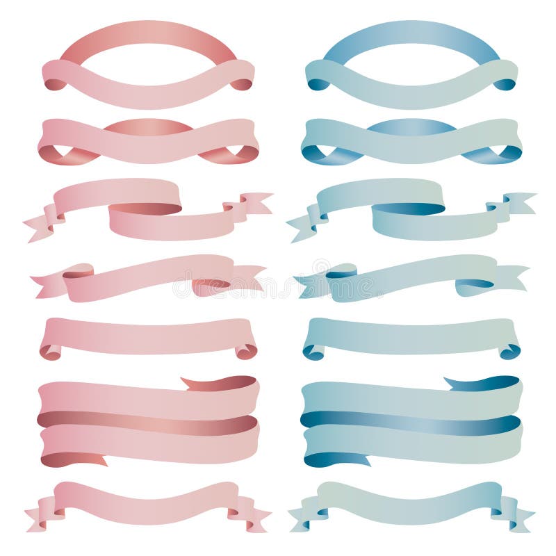 Set of Pastel Colour Ribbons Stock Vector - Illustration of background ...