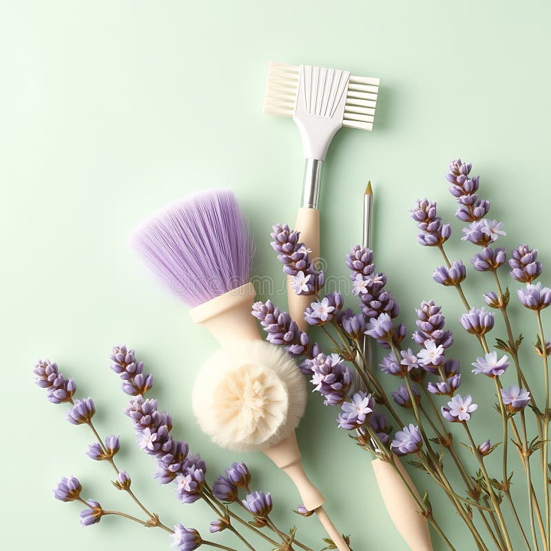 A Set of Pastel Lavender Screen Cleaning Tools on a Light Mint ...