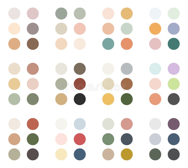 Set of Pastel and Muted Colour Palettes Stock Vector - Illustration of ...