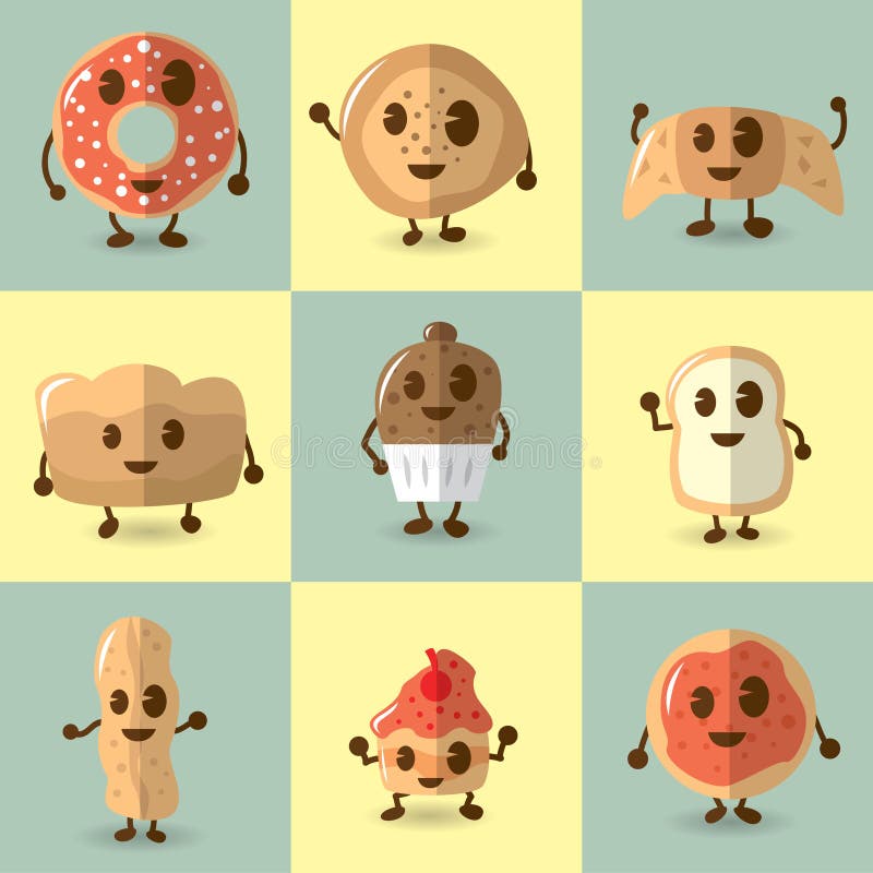 Set of Pastries. Vector Illustration Decorative Design Stock Vector ...