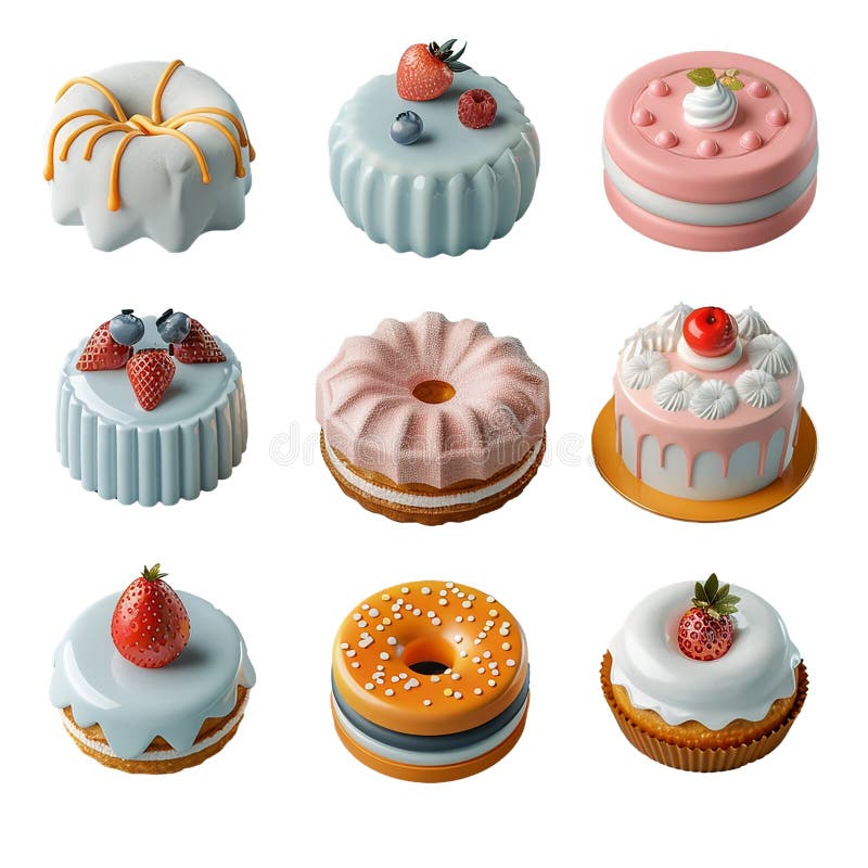 Set of Pastry and Cake Icons. Vector Illustration Stock Illustration ...