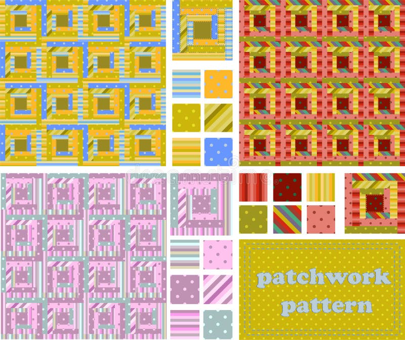 Set patchwork pattern stock illustration. Illustration of industry ...