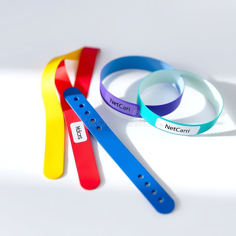 A Set of Patient Identification Wristbands in Various Colors, Lying ...