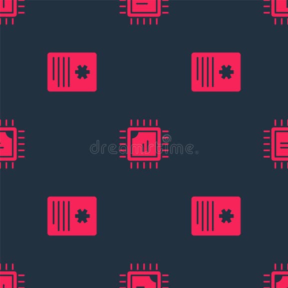 Set Patient Record and Processor CPU on Seamless Pattern. Vector Stock Vector - Illustration of ...