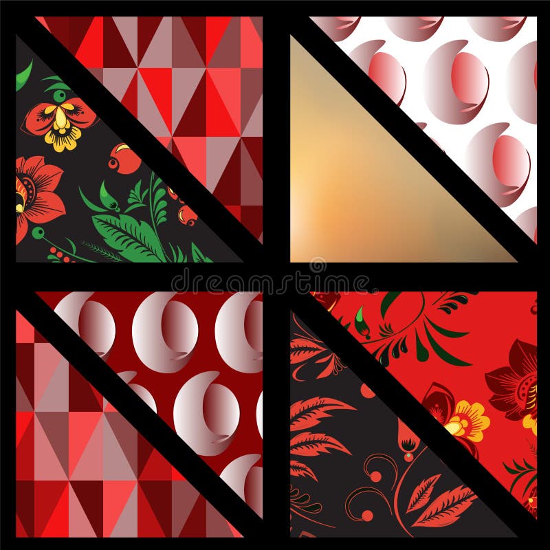 Set of Pattern. Background. Patchwork. Banner Design Stock Illustration ...