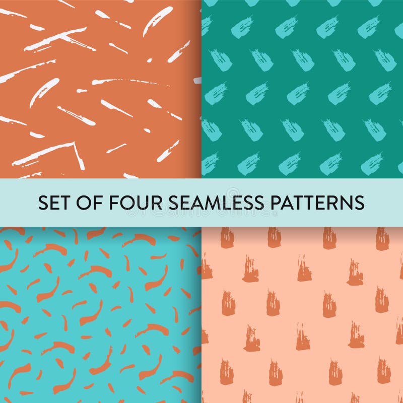 Set of Pattern with Rough Shapes and Brushstrokes. Stock Vector ...