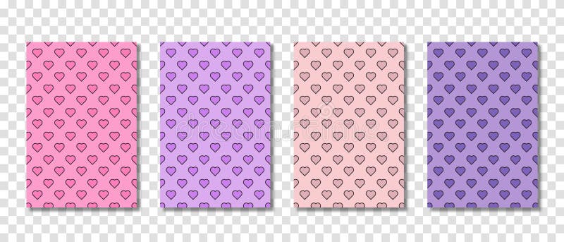 Set of Pattern Seamless Heart Abstract Background. Repeated Hearts ...