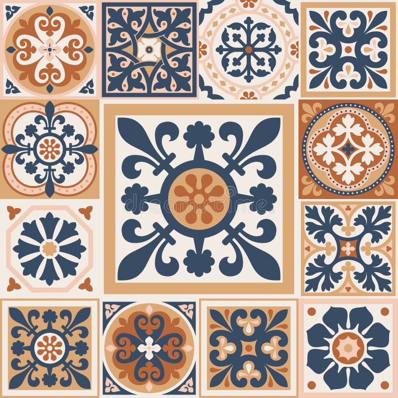 Ancient Floor Ceramic Tiles. Victorian English Floor Tiling Design ...