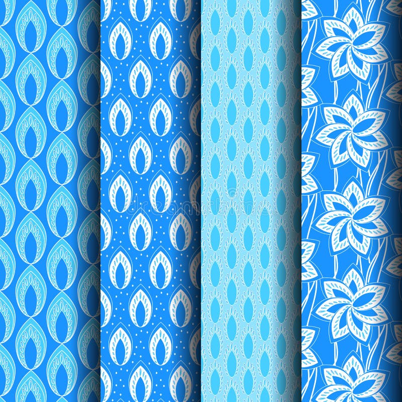 Set Patterns blue stock vector. Illustration of decoration - 68560115