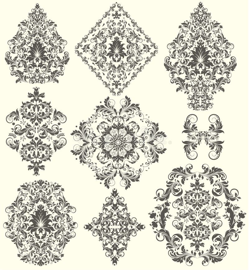 Floral Filigree Pattern Scroll Heraldry Design Stock Vector ...