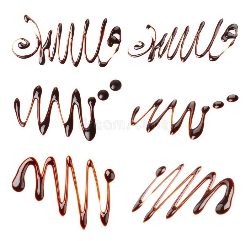 Set with Patterns Made of Molten Chocolate Stock Photo - Image of candy ...