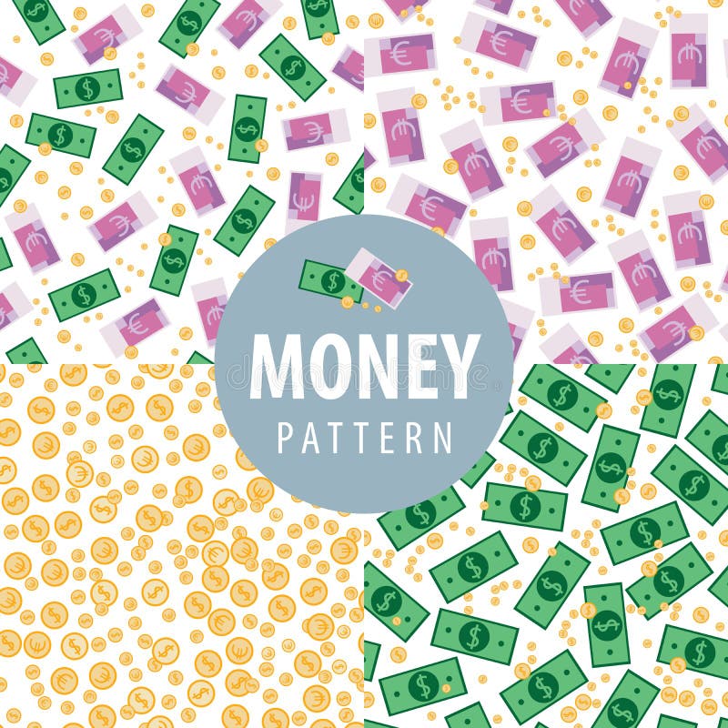 Set of patterns with money stock vector. Illustration of barter - 67938416