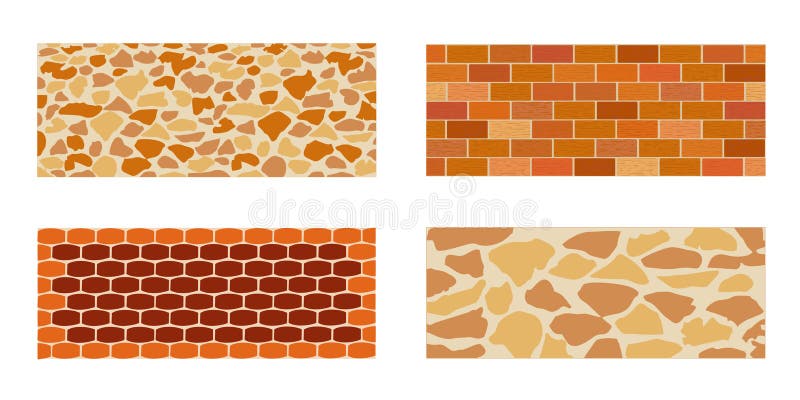 A Set of Paving Slabs and Bricks in the Landscape Designing. Stock ...