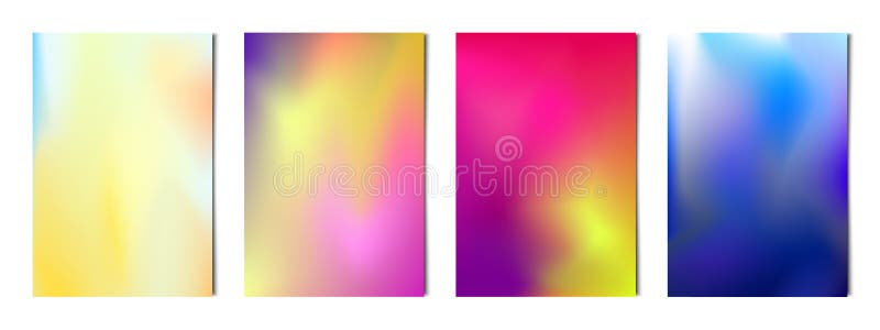 Set 4 Pcs. Abstract Multicolor Gradients, Business Background Postcard ...