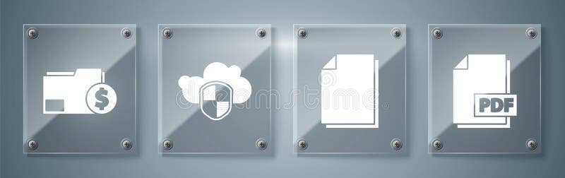 Set PDF File Document, Document, Cloud and Shield and Finance Document ... Set PDF File Document, Document, Cloud and Shield and Finance Document ...