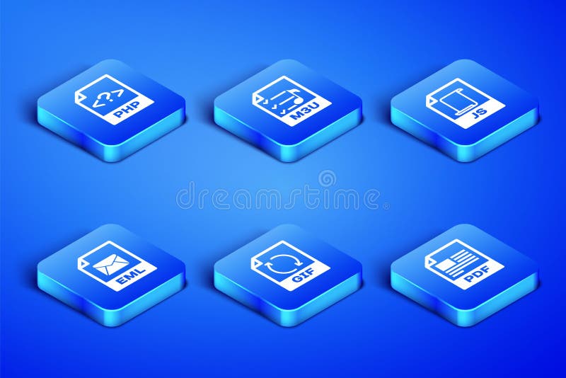 Set PDF File Document, PHP, GIF, EML, M3U and JS Icon. Vector Stock ... Set PDF File Document, PHP, GIF, EML, M3U and JS Icon. Vector Stock ...