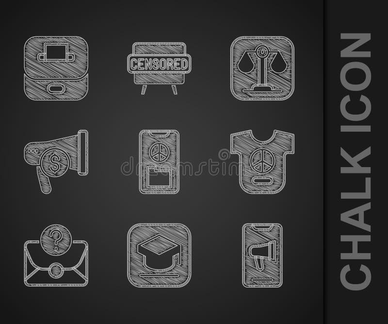 Set Peace, Graduation Cap, Protest, Envelope with Question Mark ...