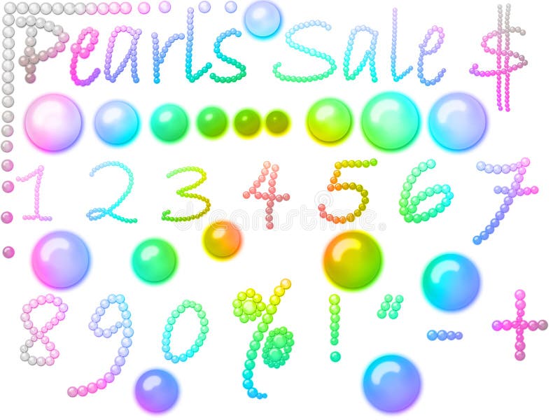 Set Of Pearl Figures And Signs Picture. Image: 5927086