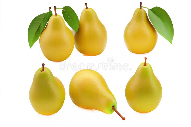 Set of Pears on a White Background. Generative AI Stock Image - Image ...
