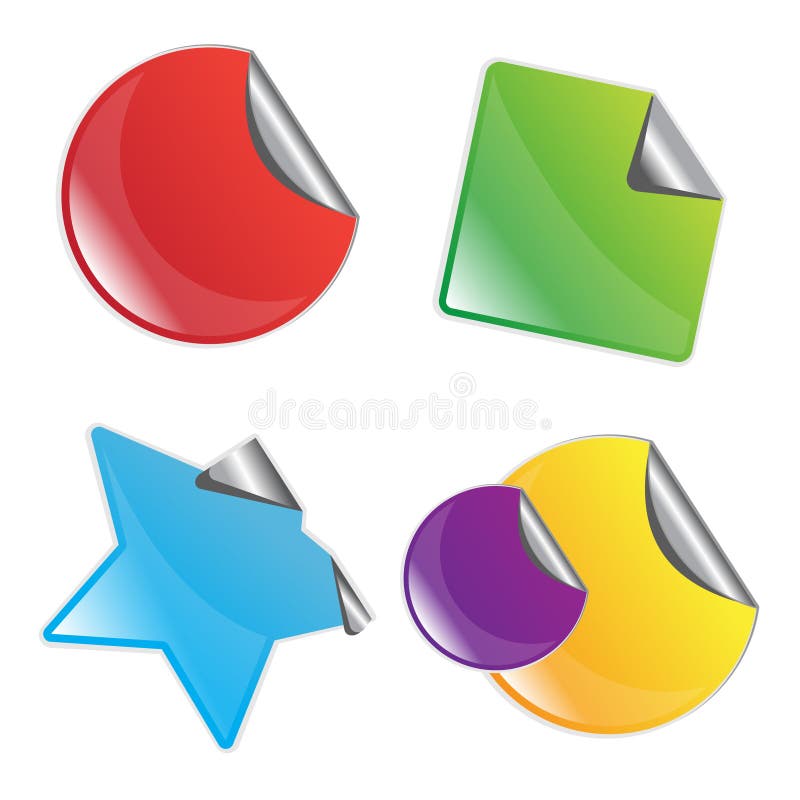 Set of peeling stickers stock illustration. Illustration of icon - 8733313