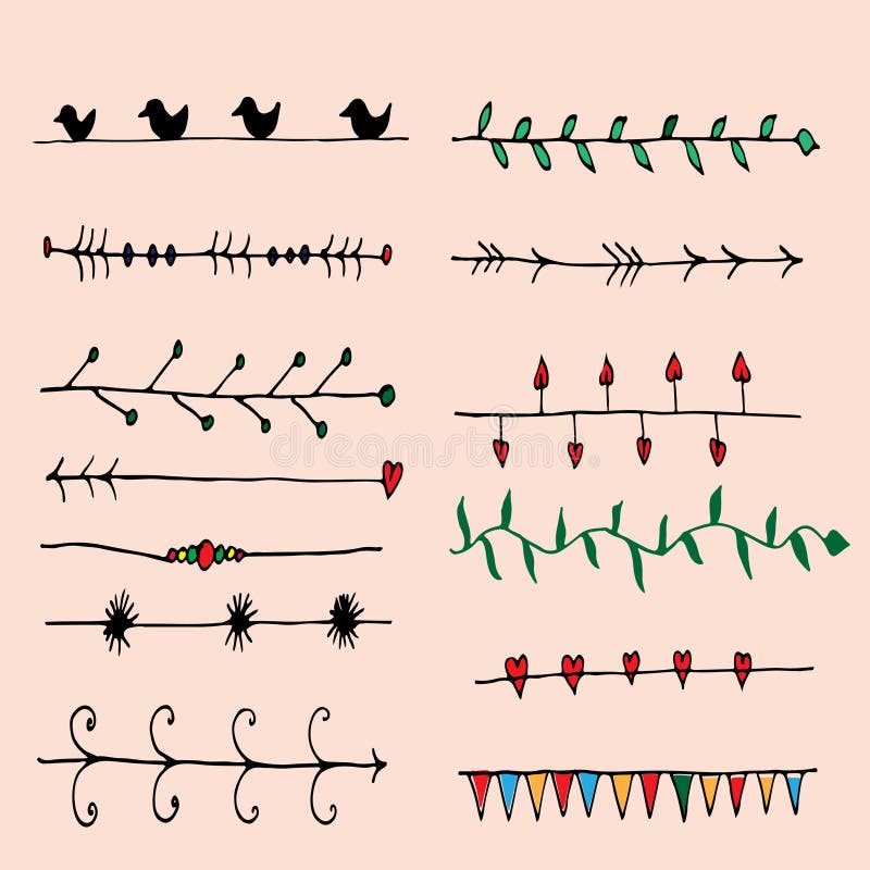 Seamless pen borders stock vector. Illustration of object - 28245578