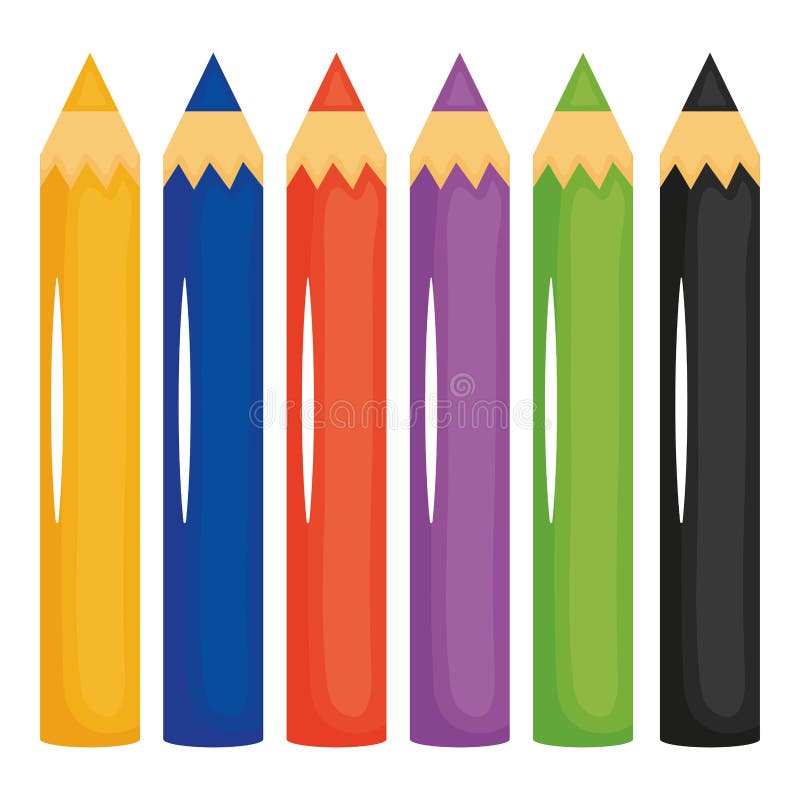 Set of Pencils Colors Icons Stock Vector - Illustration of sketch ...