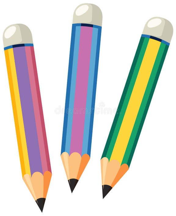 Set of Pencils with Different Color Sticks Stock Vector - Illustration ...