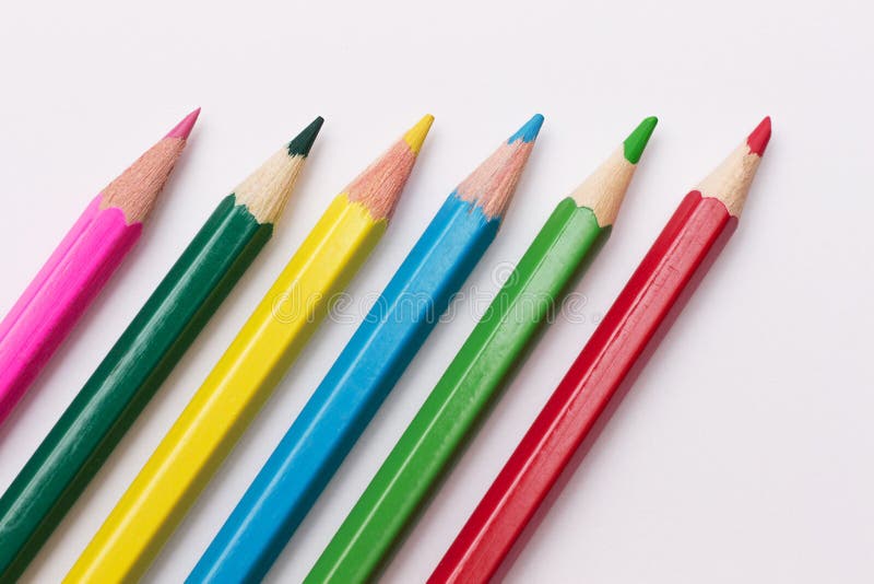 Set of Pencils of Different Colors for the Drawing Lesson_ Stock Photo ...