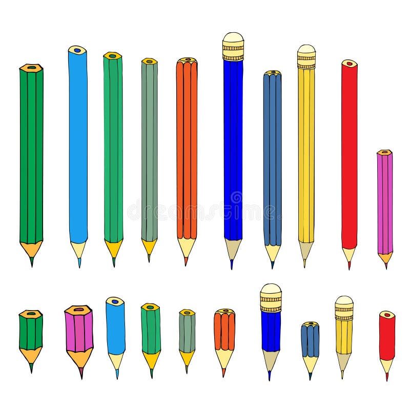 Long Short Pencils Stock Illustrations – 75 Long Short Pencils Stock ...
