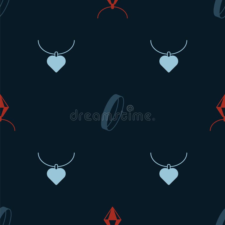 Set Pendant on Necklace, Wedding Ring and Necklace with Heart Shaped on ...