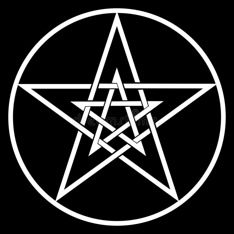 Set of Pentagram Isolated on Black Background. Vector Illustration ...
