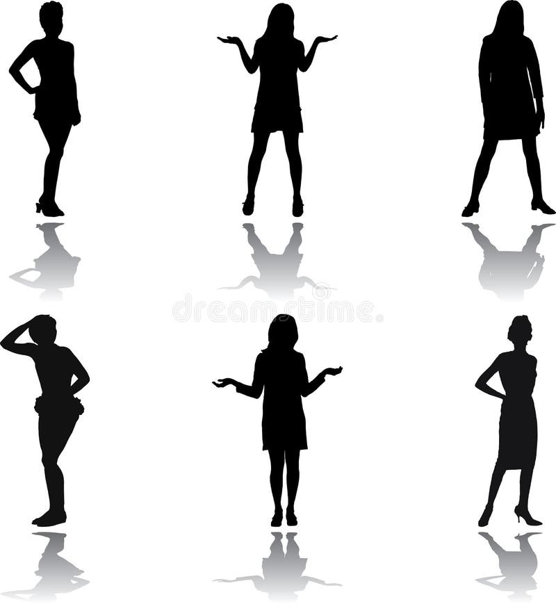 Stick Figure Office Woman Standing Vector Icon Set. Happy Sad Surprised ...