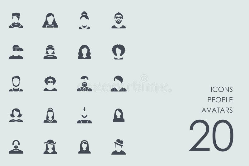 Set of People Avatars Icons Stock Vector - Illustration of group ...