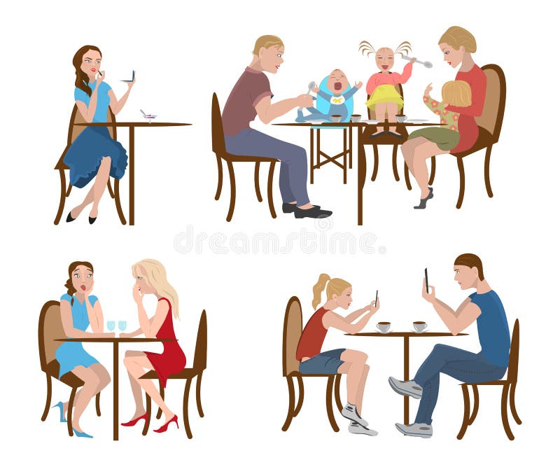 Set of people stock vector. Illustration of adult, coffee - 69706821