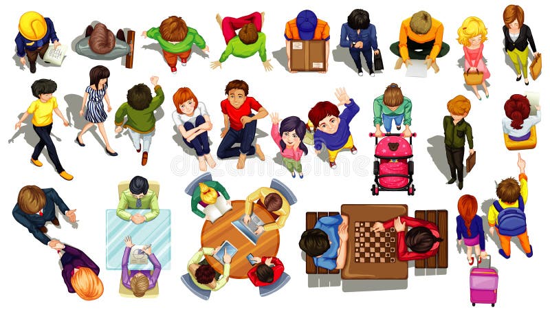 People Top View Stock Illustrations – 20,204 People Top View Stock ...